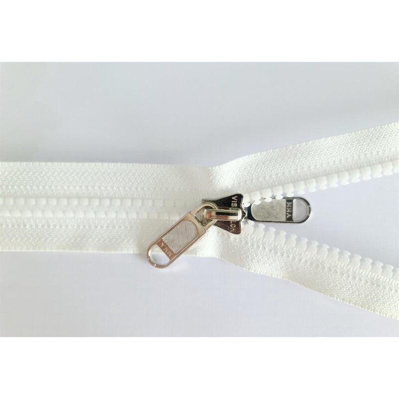 Reissverschluss Vislon 8 mm weiß 582 teilbar 300 cm mit Doppelschiebe
