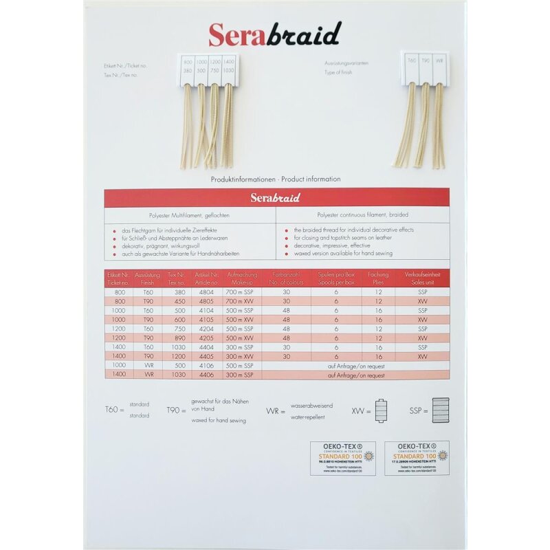 Serabraid 800 T90 - 4805 - Kreuzwickel á 700 m - Farbnummer angeben